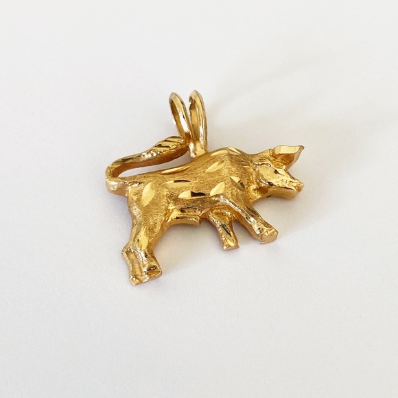 Vintage | Jewelry | Vintage 4k Yellow Gold Bull Pendant Charm 31 Grams ...